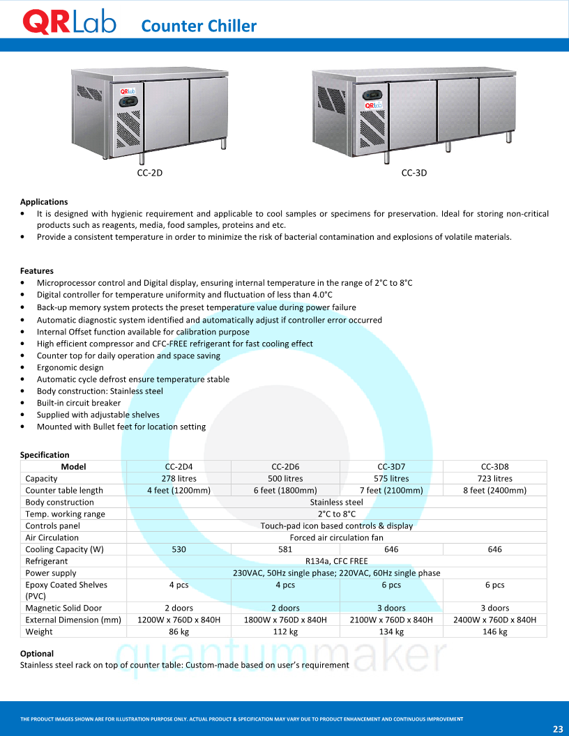 Counter Chiller – Quantum Maker Sdn Bhd