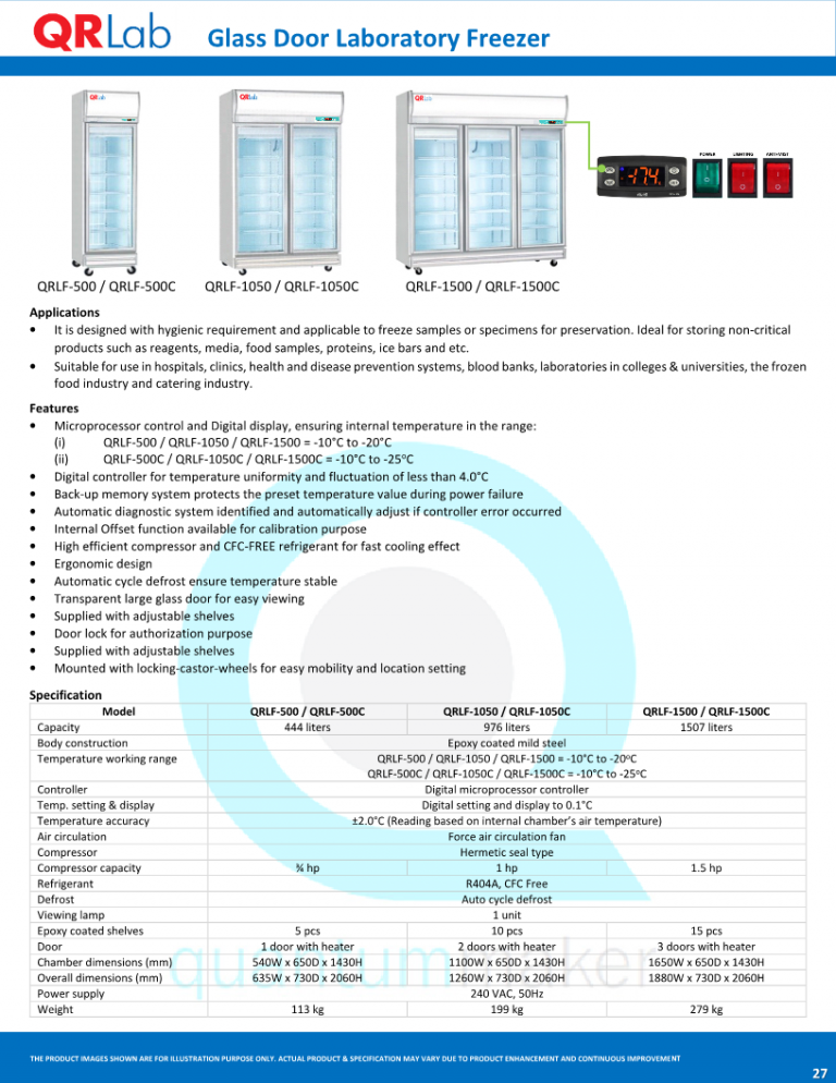 Glass Door Laboratory Freezer – Quantum Maker Sdn Bhd